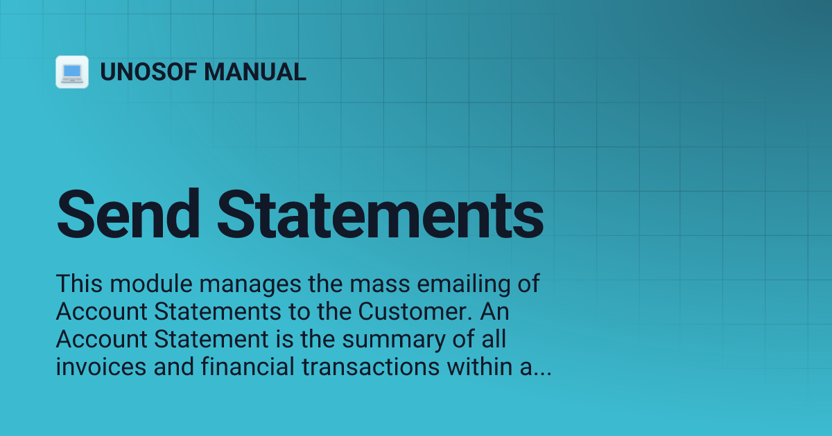 Send Statements | UNOSOF MANUAL
